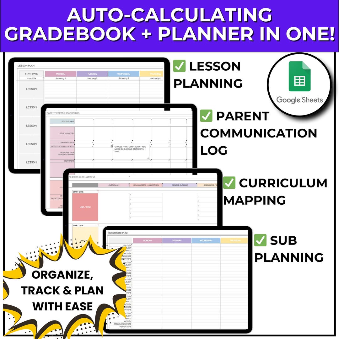 Editable Teacher and Homeschool Planner and Binder Google Sheets ...