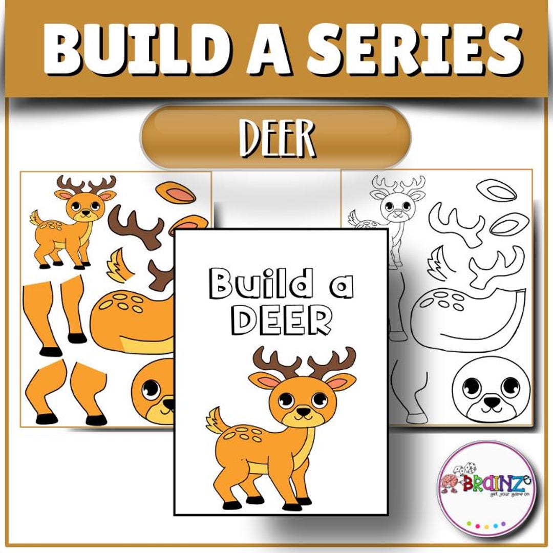Build a Deer Fall Craft for Kids | Cut & Paste Woodland Animal Activity ...