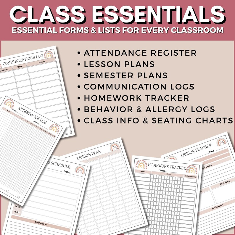 Editable Boho Teacher Planner & Binder | Printable Classroom Organizer ...