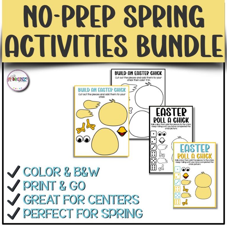 Roll a Chick Easter Dice Game Printable | Spring Chick Craft & Writing ...