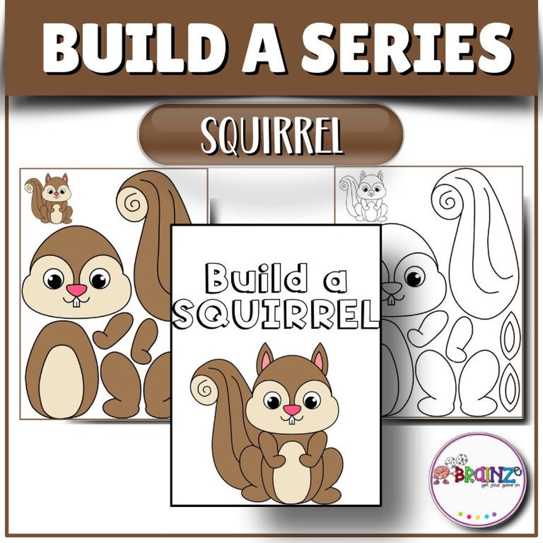 Build a Squirrel Fall Craft for Kids | Woodland Animal Cut & Paste ...