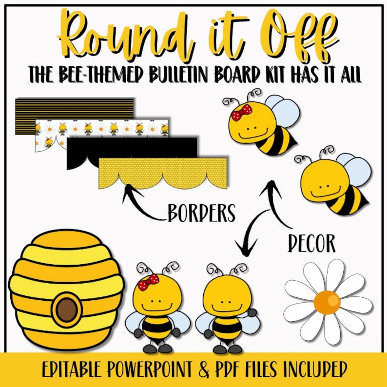 Bee Bulletin Board Kit, Editable Bee Classroom Decor, Be Kind Be Brave ...