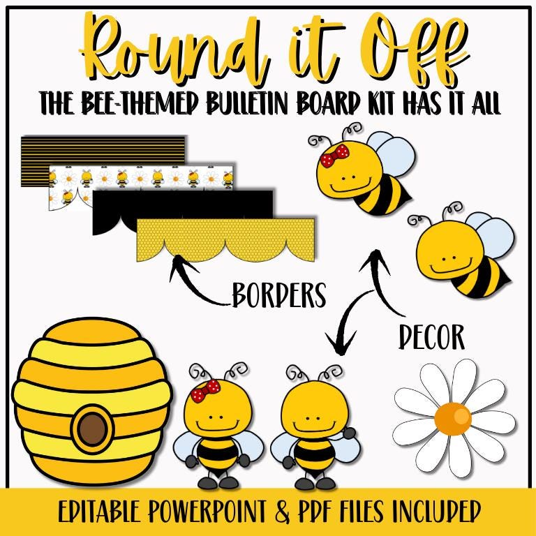 Bee Bulletin Board Kit, Editable Bee Classroom Decor, Be Kind Be Brave ...