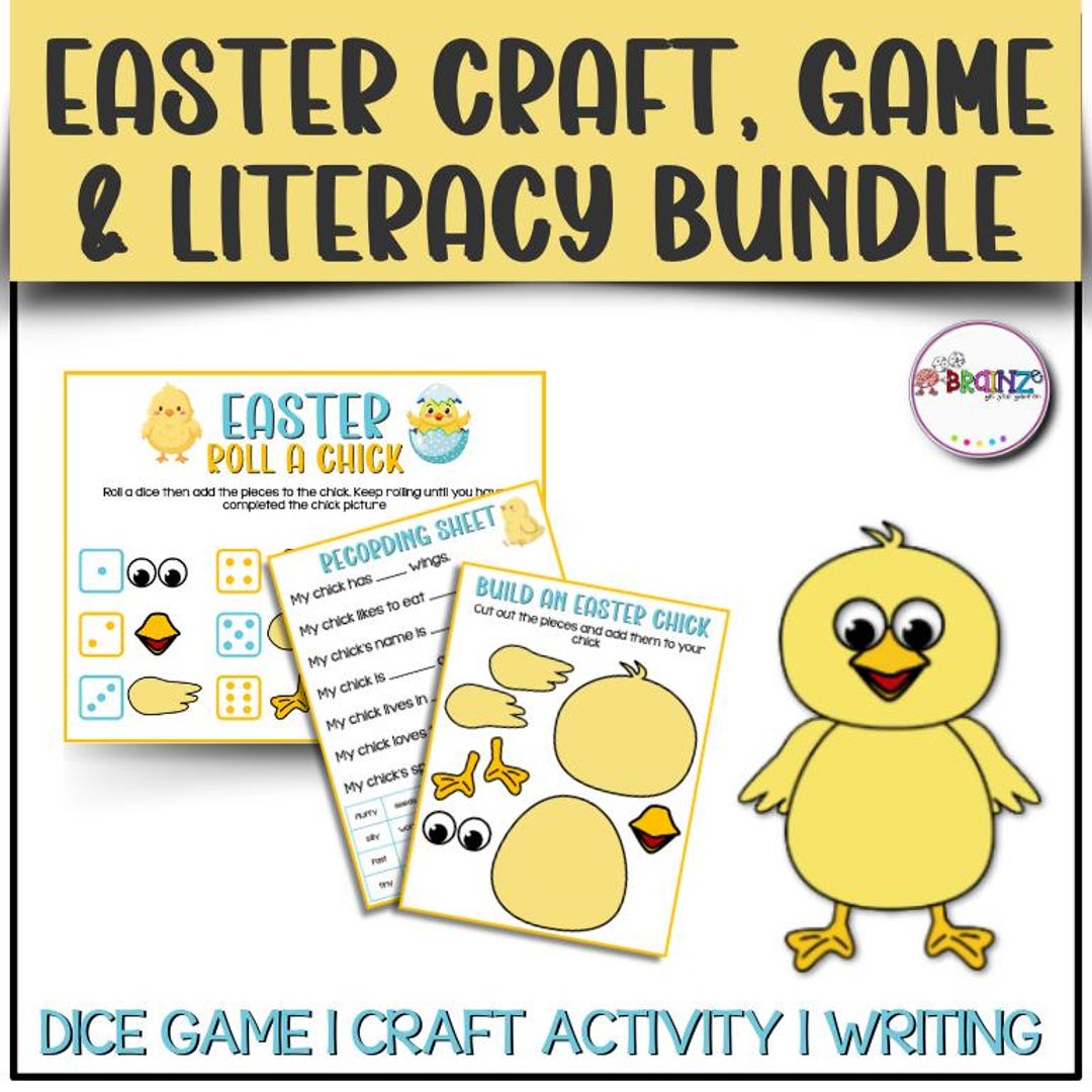 Roll a Chick Easter Dice Game Printable | Spring Chick Craft & Writing ...
