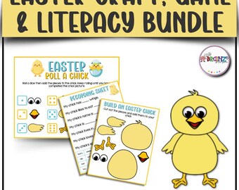 Roll a Chick Easter Dice Game Printable | Spring Chick Craft & Writing ...