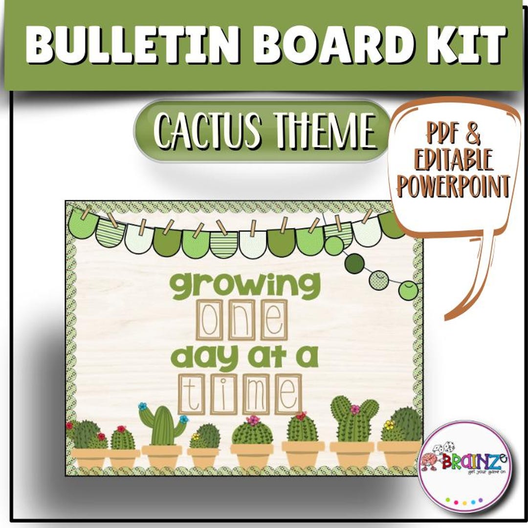 Editable Cactus Bulletin Board Kit | Growth Mindset Classroom Decor ...