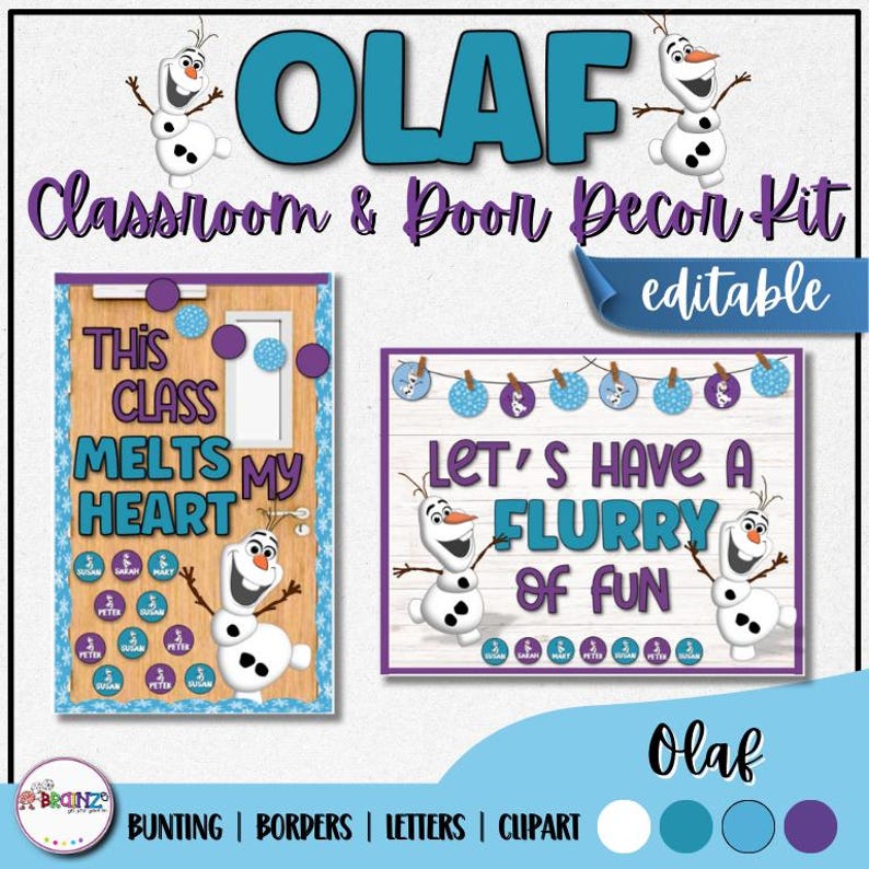 Disney Winter Bulletin Board Kit | Olaf Editable Classroom Decor ...