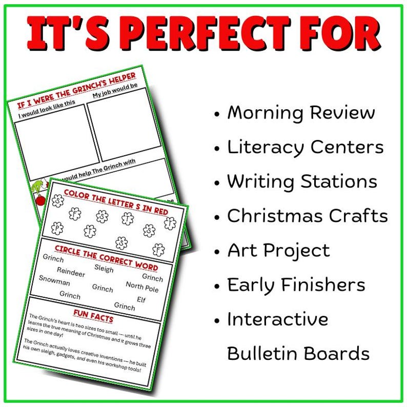 Build a Grinch Craft and Writing Activity | Christmas Cut & Paste Craft ...