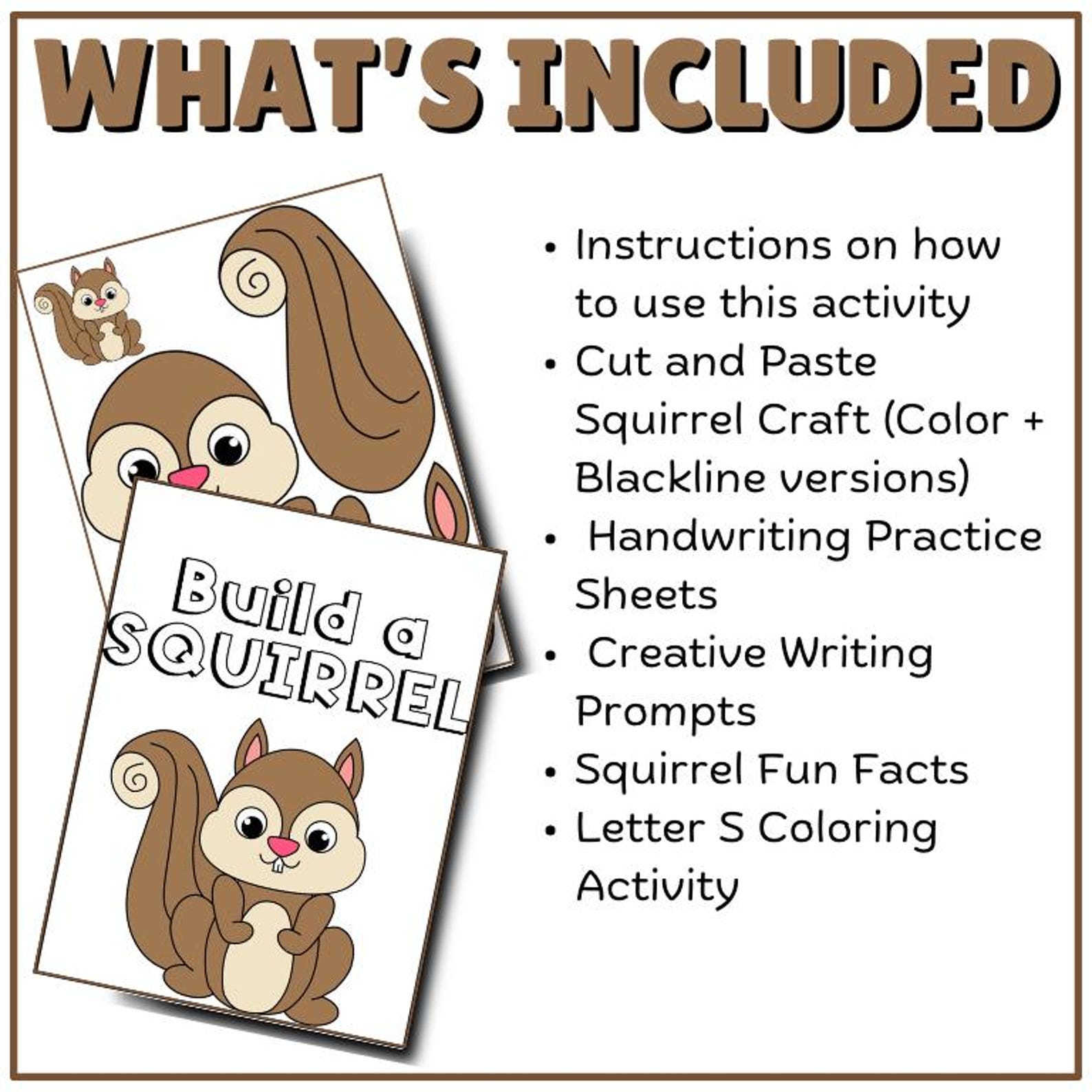 Build a Squirrel Fall Craft for Kids | Woodland Animal Cut & Paste ...