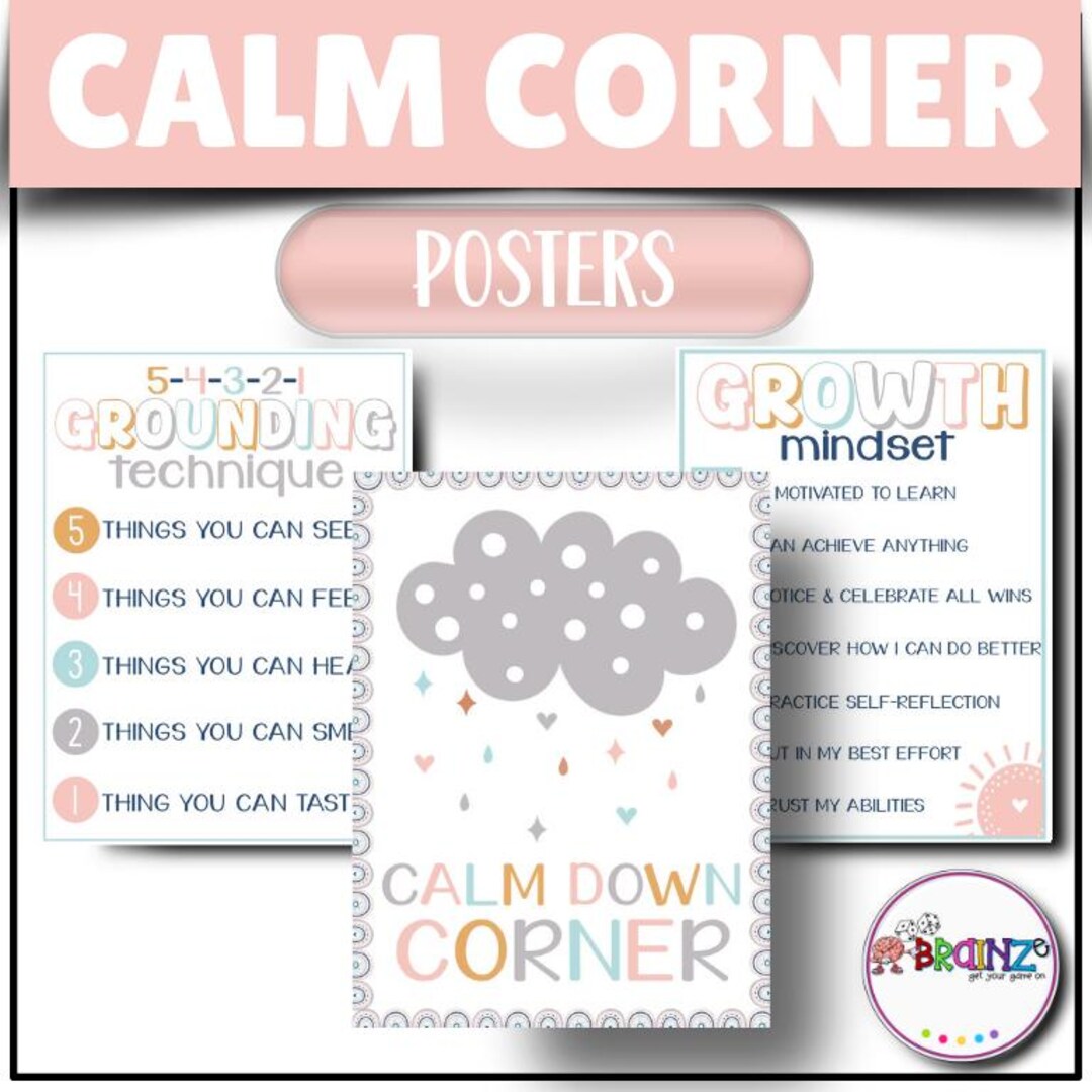 Boho Rainbow Calm Down Corner Kit: SEL Posters (printable PDF ...