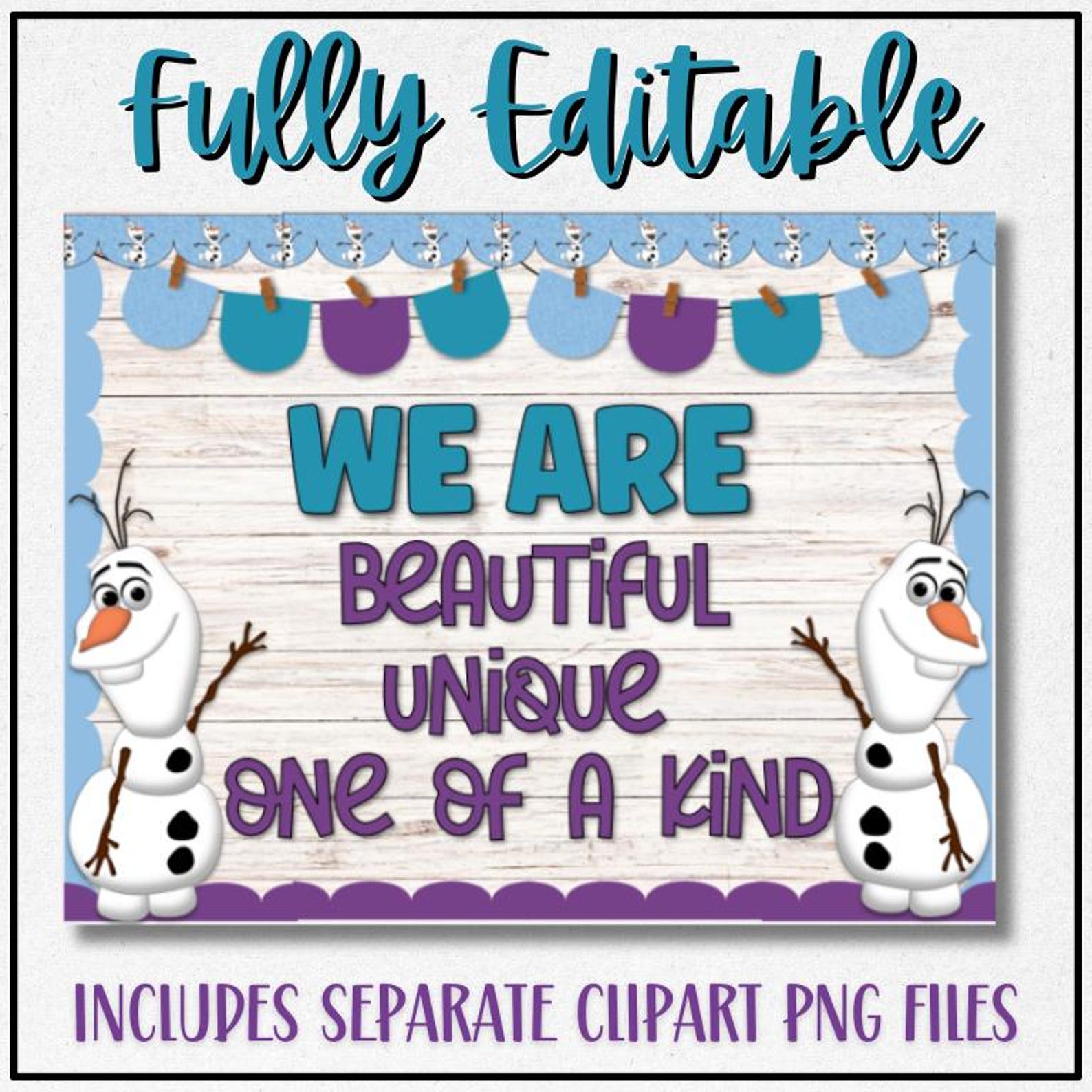 Disney Winter Bulletin Board Kit | Olaf Editable Classroom Decor ...