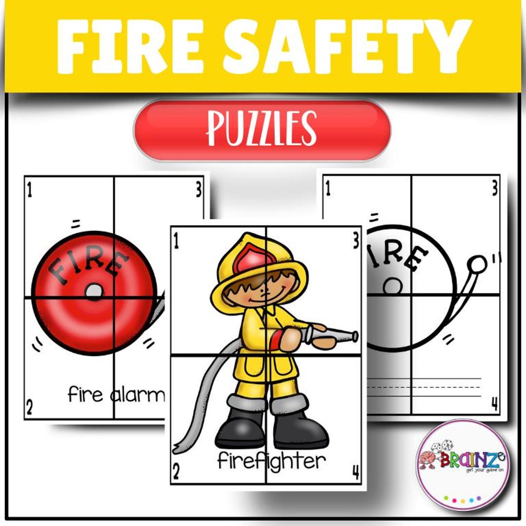 Fire Safety Sequencing Puzzles, Printable Firefighter Learning Activity ...