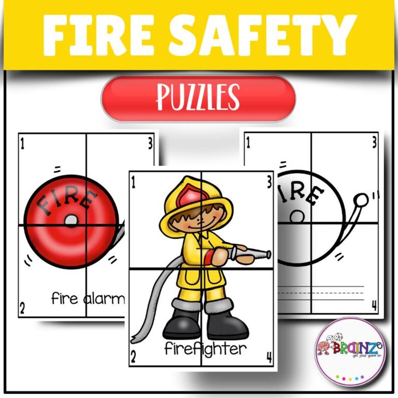 Fire Safety Sequencing Puzzles, Printable Firefighter Learning Activity ...