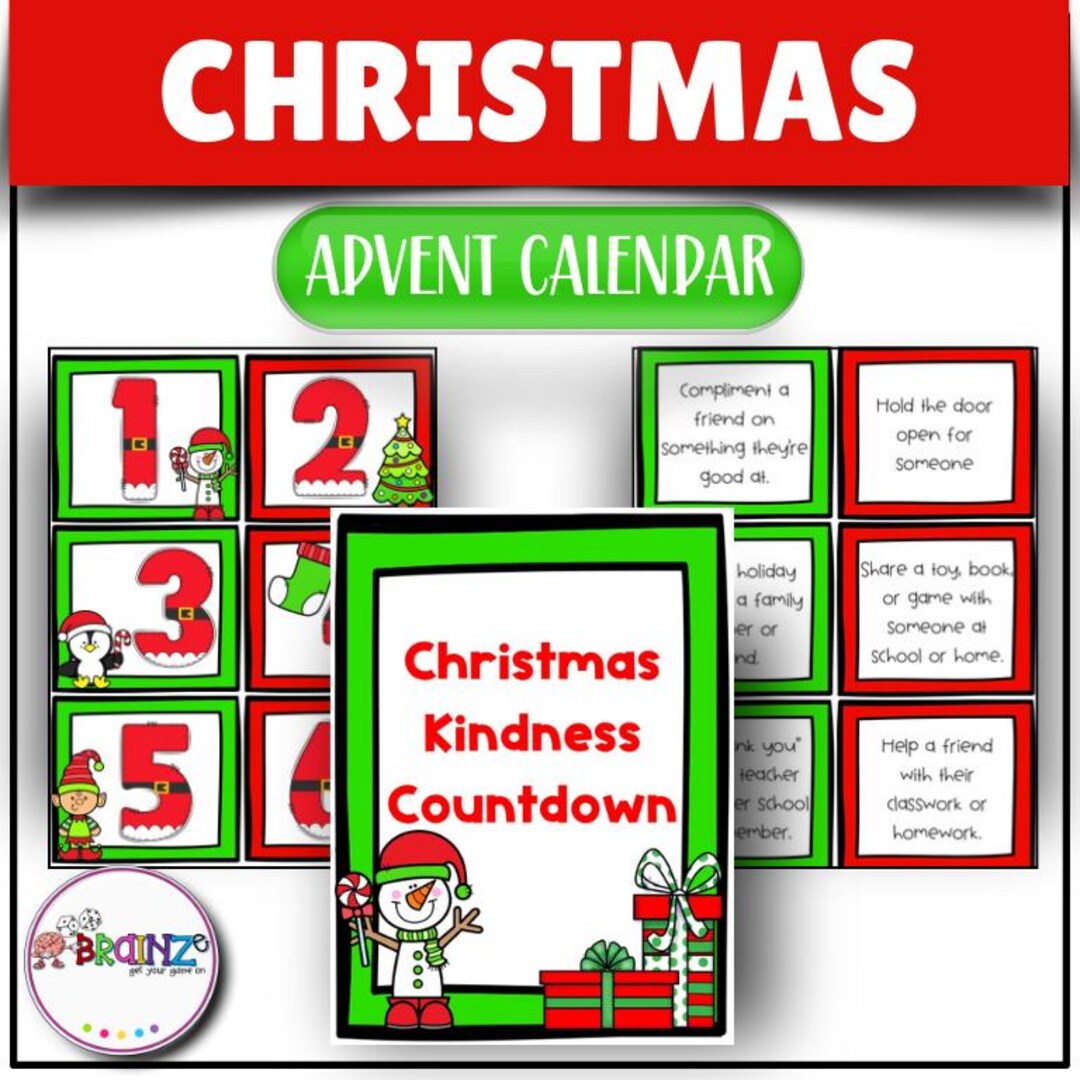 Kindness Advent Calendar for Kids | 24 Acts of Kindness Christmas ...