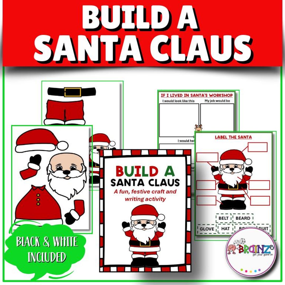 Build a Santa Cut & Paste Craft | Christmas Printable Activity ...