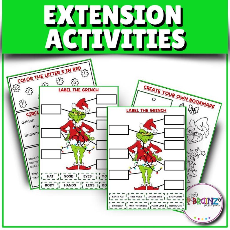 Build a Grinch Craft and Writing Activity | Christmas Cut & Paste Craft ...