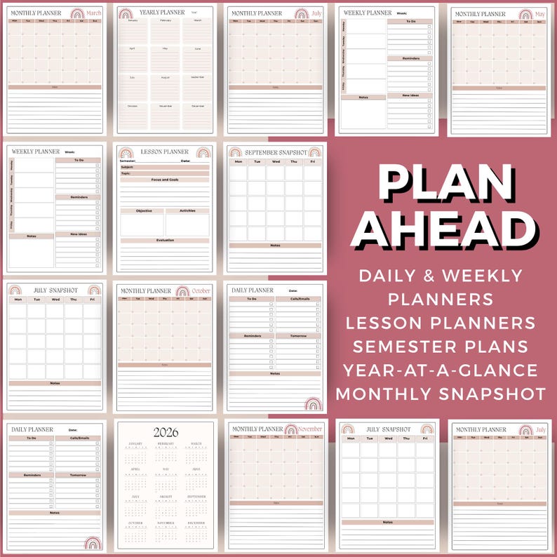Editable Boho Teacher Planner & Binder | Printable Classroom Organizer ...