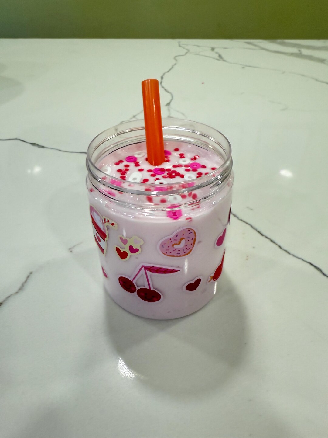 Strawberry Pink Drink Light Pink Fluffy Slime. - Etsy