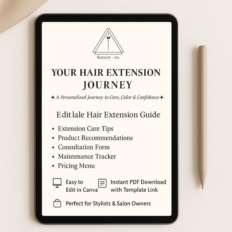 Hair Extension Client Tracker Template | Editable Canva Form for ...