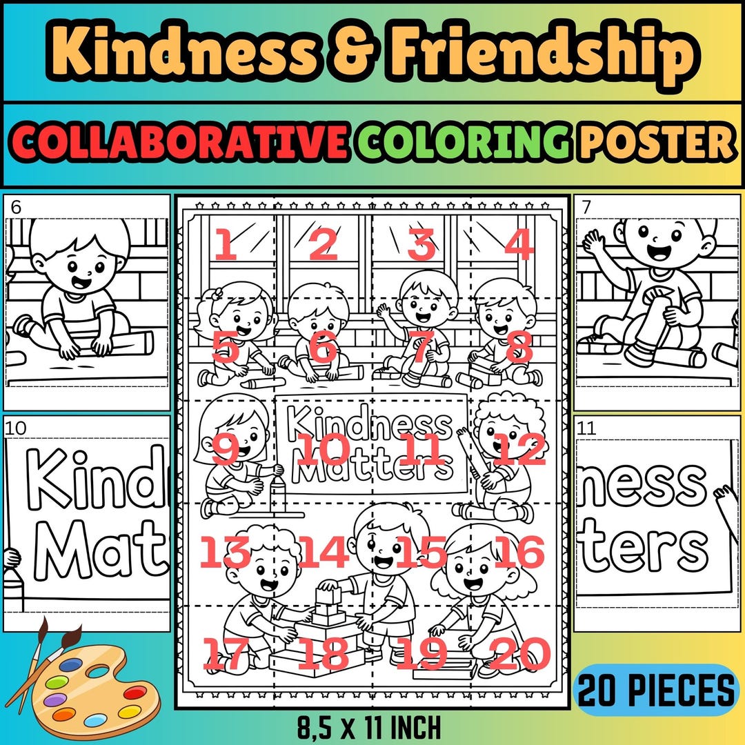 Kindness Matters Poster – Back to School Collaborative Coloring ...