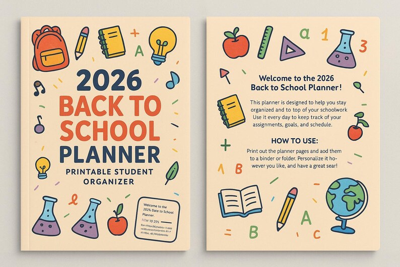 2026 Back to School Planner | Printable Student Organizer for Kids ...