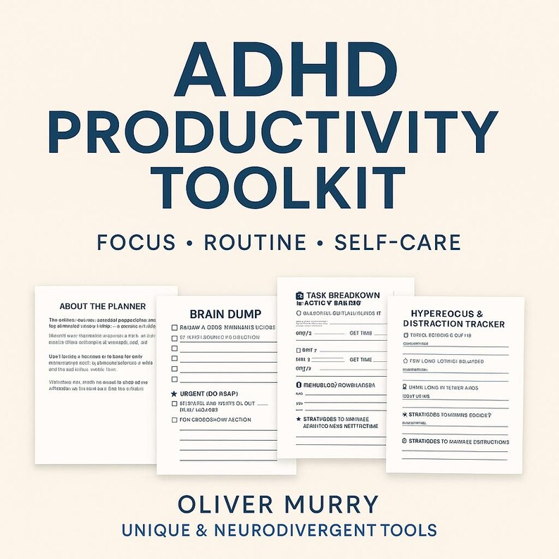 ADHD Productivity Toolkit – Printable Planner for Focus, Routine & Self ...
