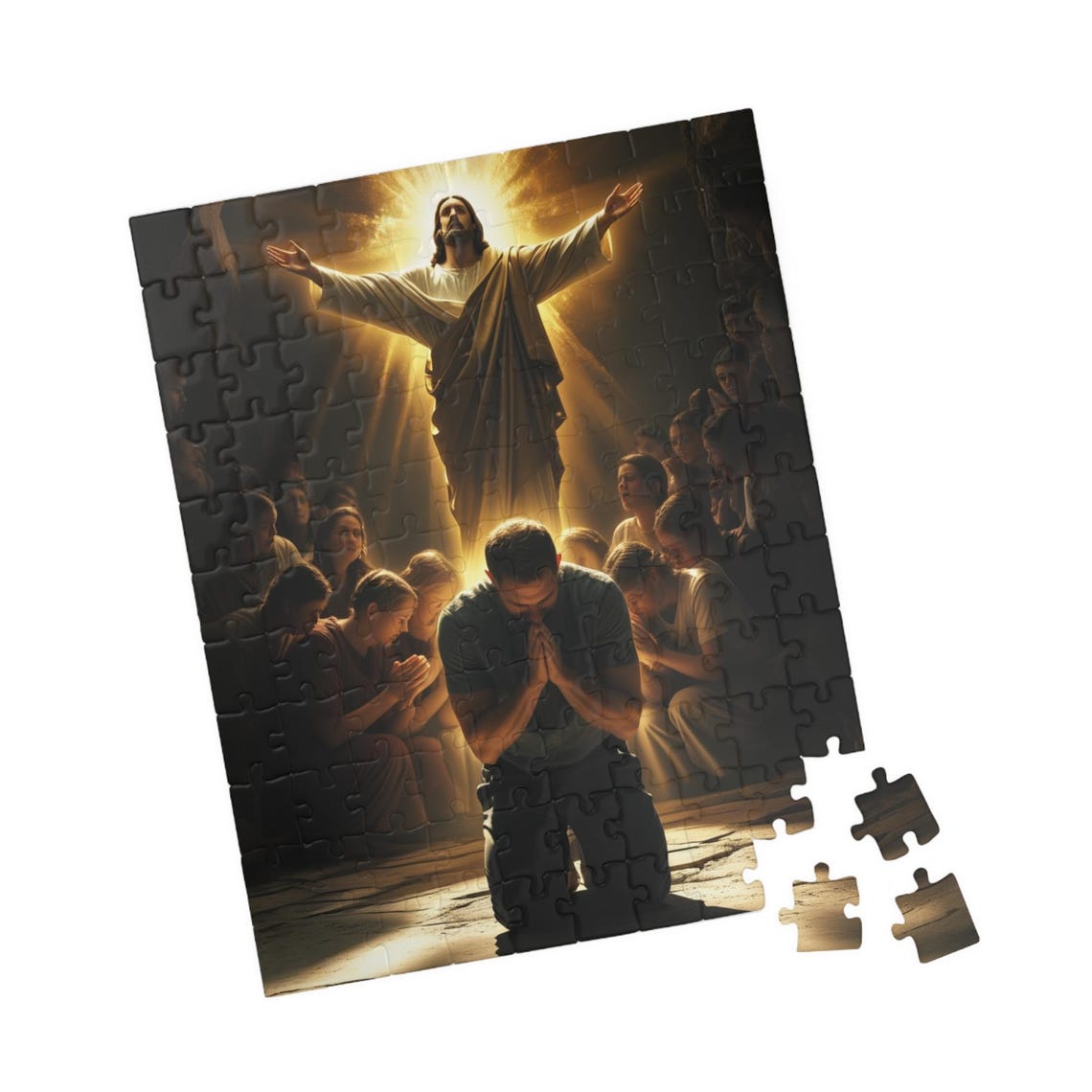 Puzzle, Jesus Christ Divine Intervention Scene, Triumph of Good Over ...
