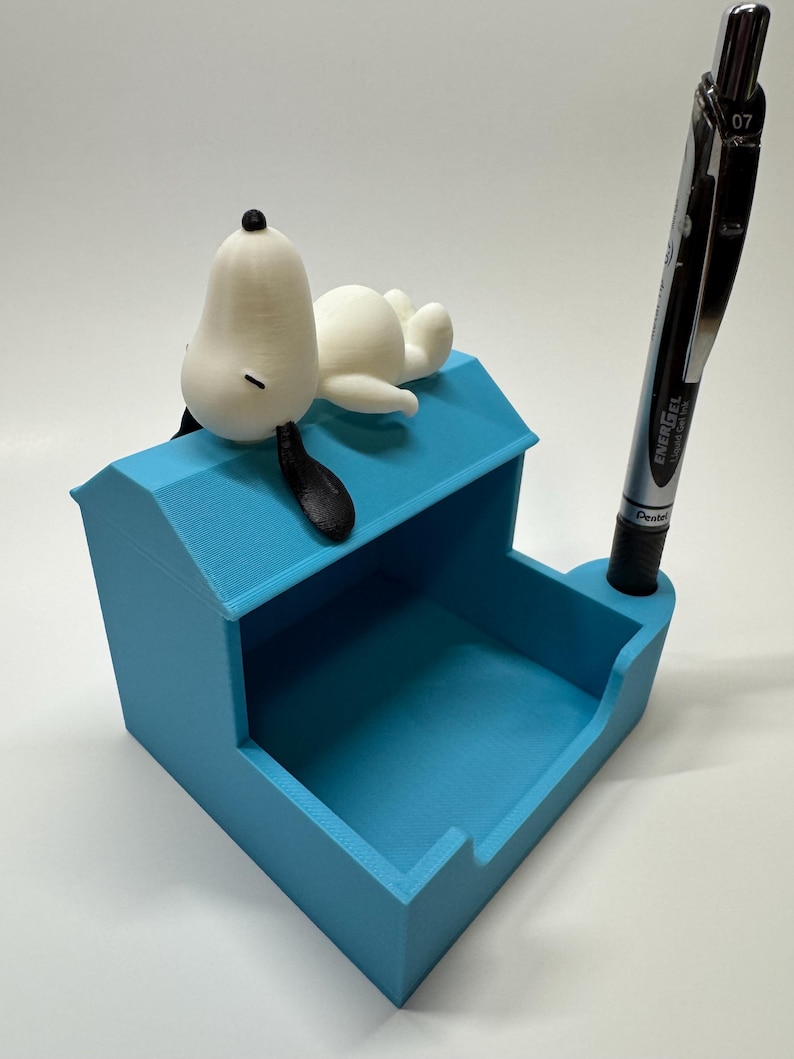 Snoopy Post-it/sticky Note With Single Pen Holder 3d Print - Etsy