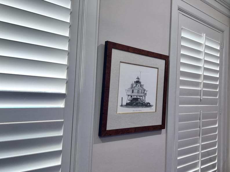 Thomas Point Lighthouse Art Print, Hand Drawn Naval Academy Gift ...