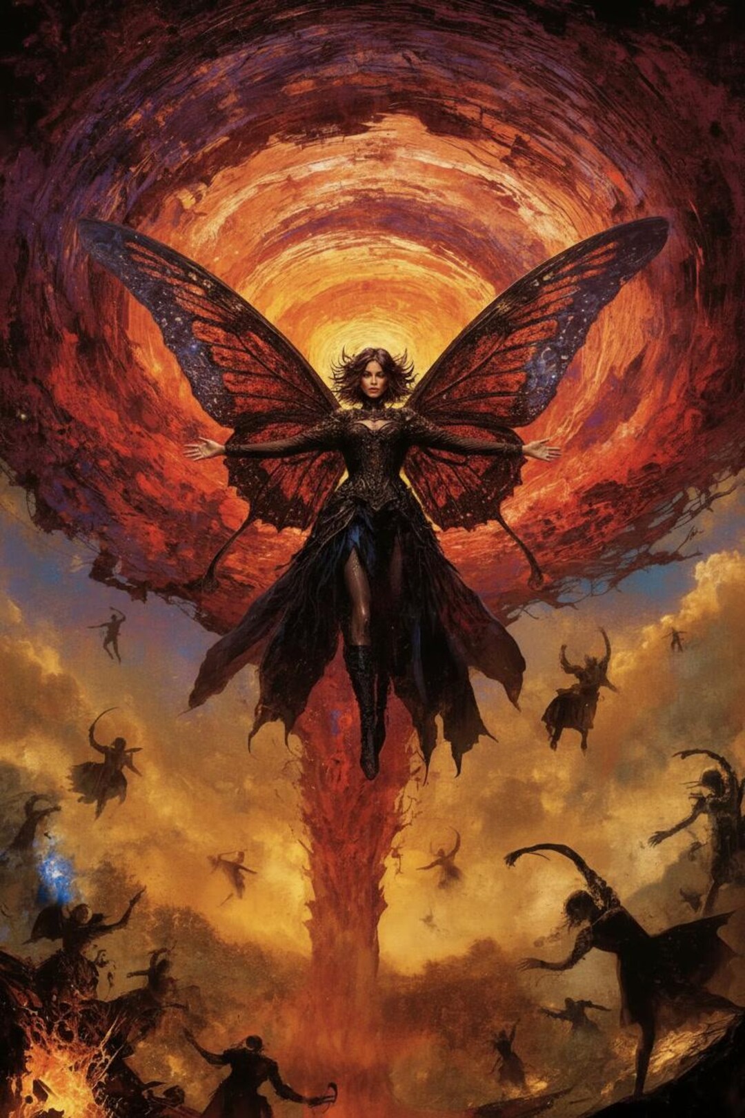 Gothic Fairy Empress Art Print | Dark Fantasy Inferno, 4K (digital ...