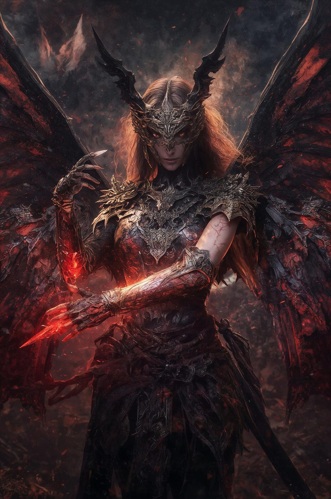 Shadow Valkyrie Art | Gothic Warrior Queen Digital Download | Dark ...