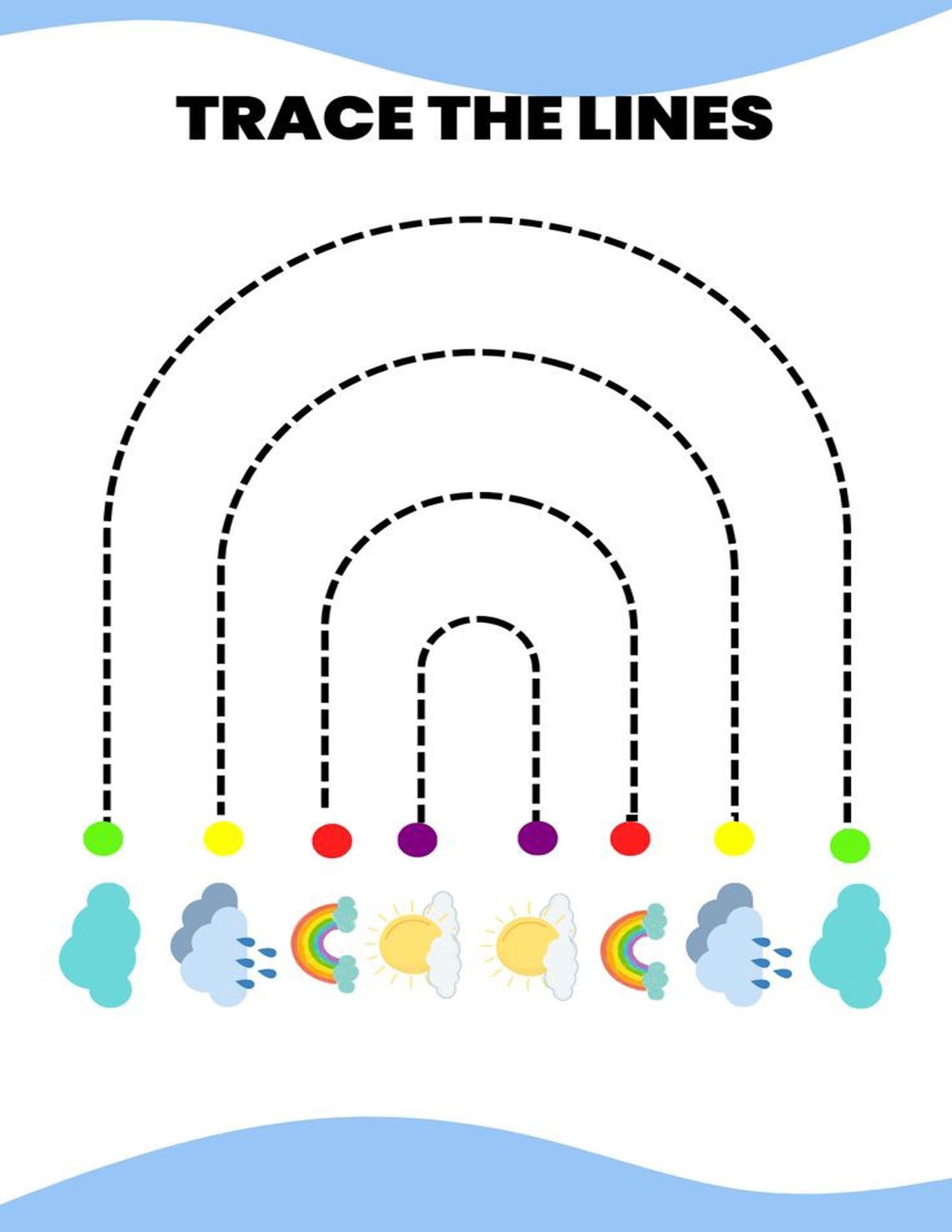 Printable Tracing Worksheets, Straight Line, Curved, Colorful Tracing ...