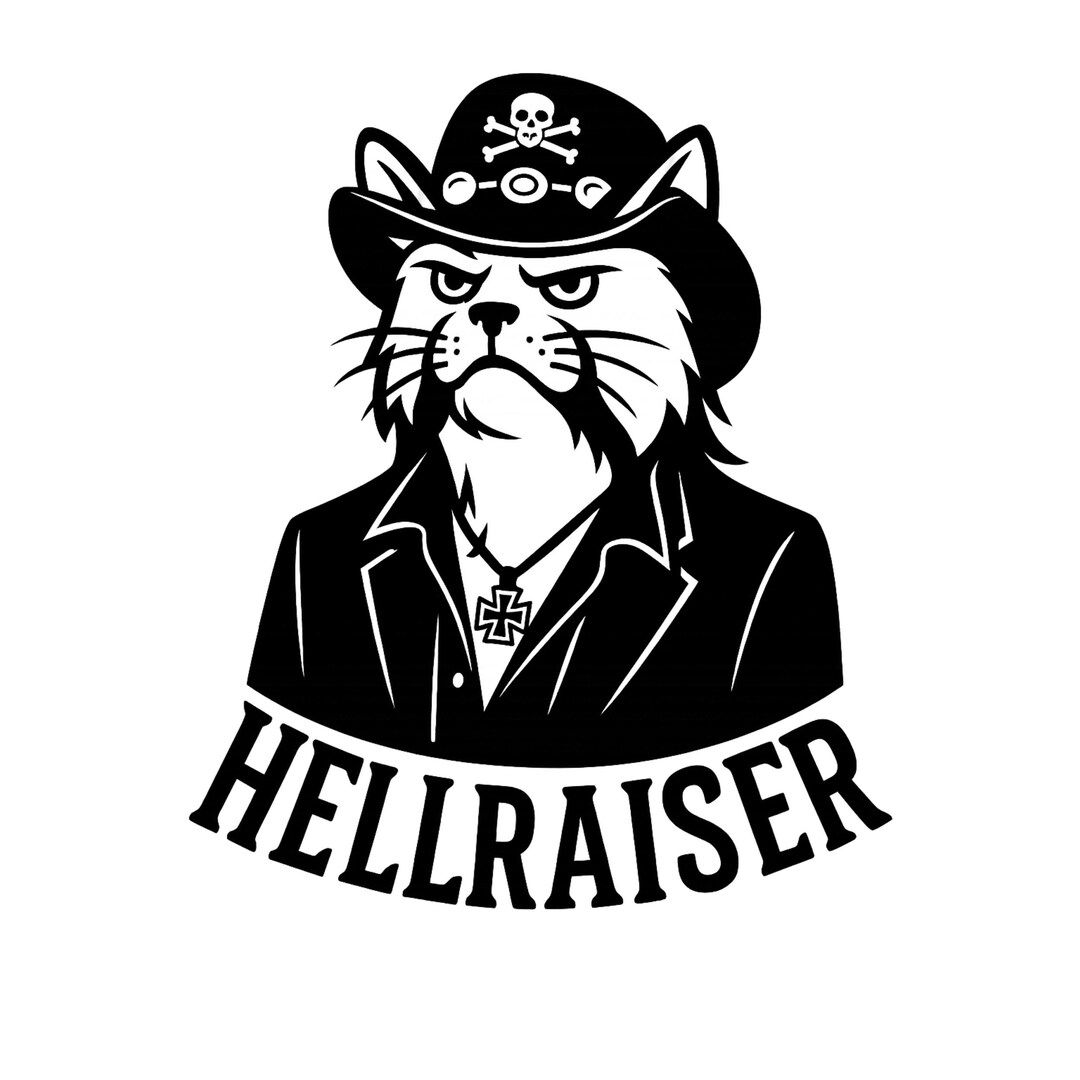 Funny Cute Black and White Lemmy Hellraiser Design SVG PNG for Mugs, T ...