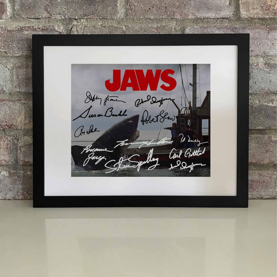 Jaws Movie Autographed Cast Signed Reprint Poster Print 8x10 Framed ...