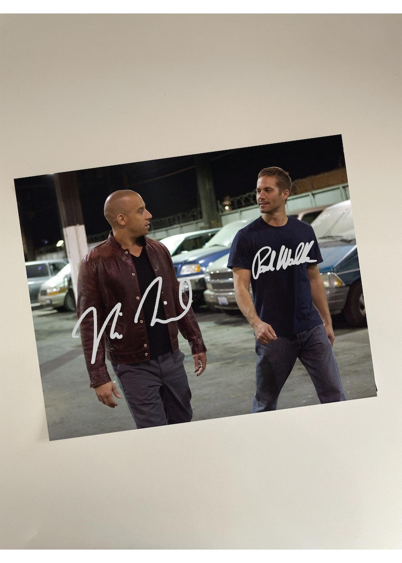 Fast & Furious Poster Photo – Vin Diesel and Paul Walker Autograph ...