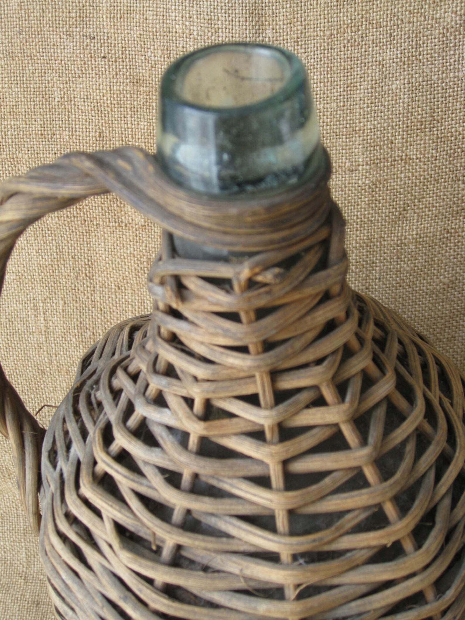 Vintage French Wicker Demijohn - Etsy