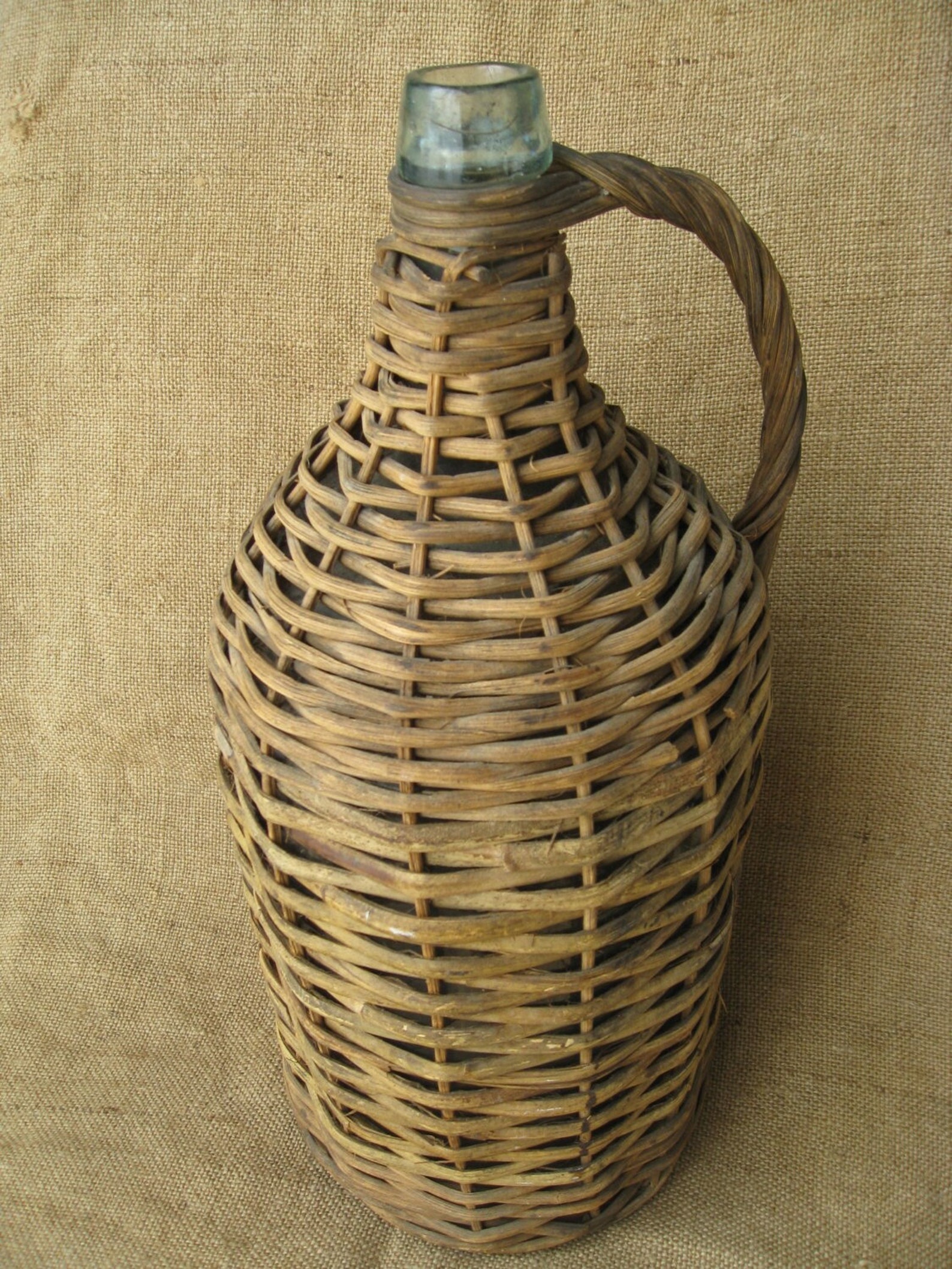 Vintage French Wicker Demijohn - Etsy