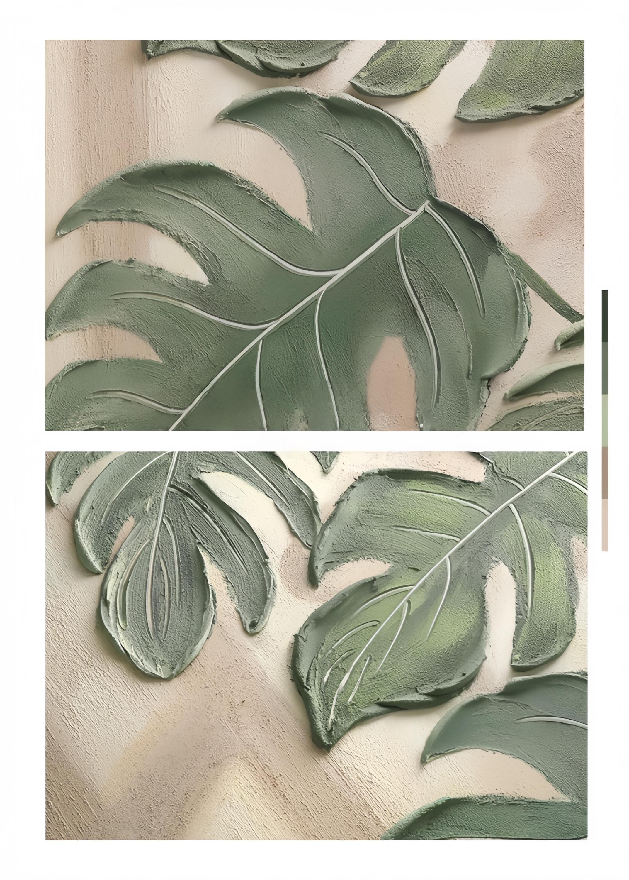 Large Green Monstera Oil Painting on Canvas, Original Natural Landscape ...