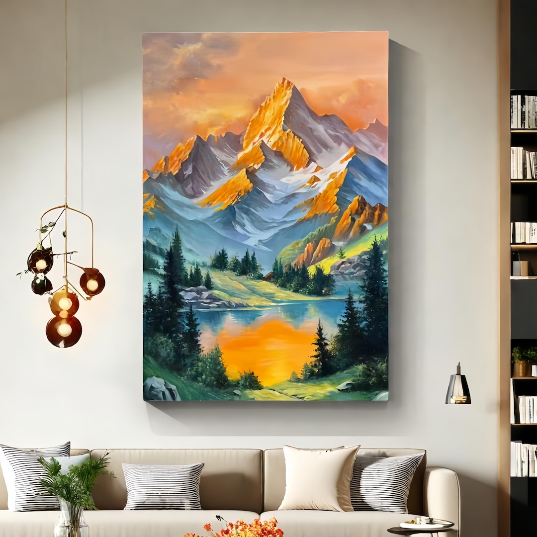 Reflection of Peace – Vertical Mountain Lake Canvas - Etsy