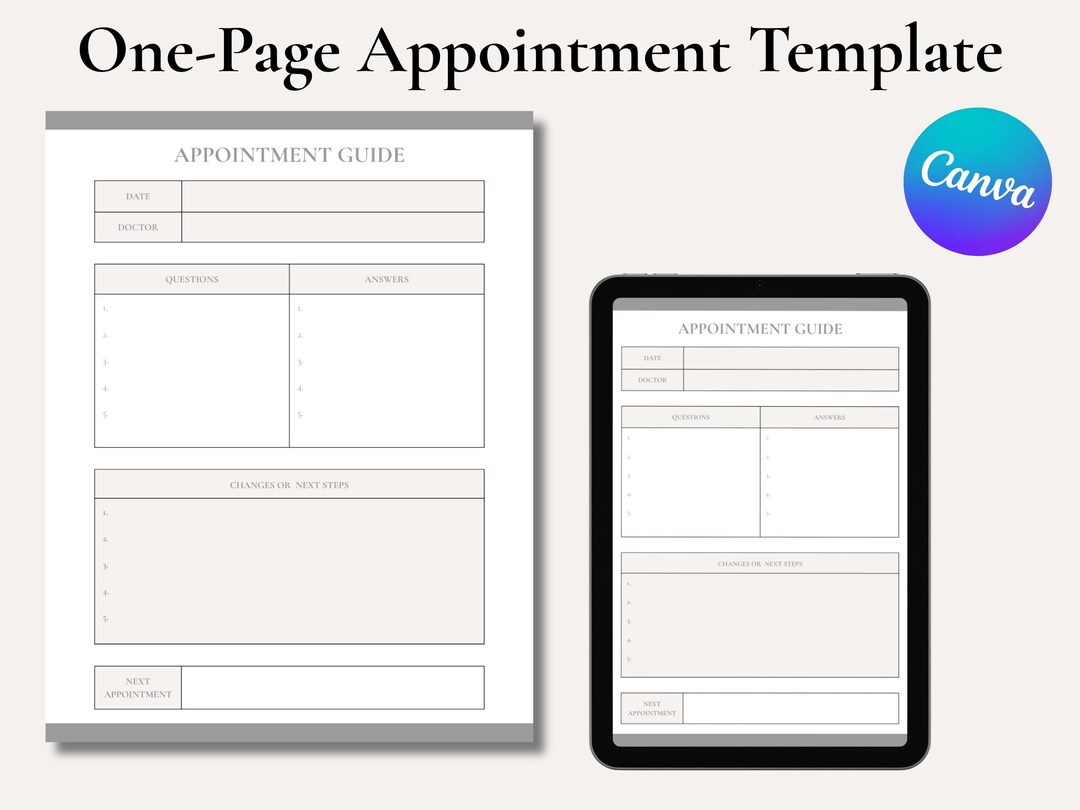 Digital Doctor Appointment Template Medical Appointment Guide and ...