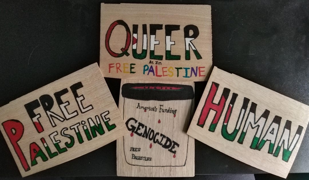 Political Art Postcard - Free Palestine, Queer, Human - Etsy