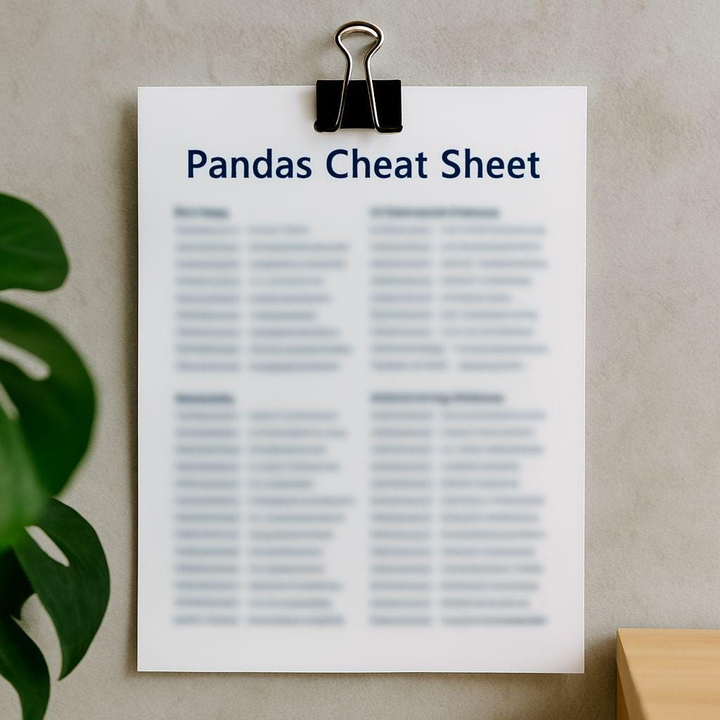Pandas Cheat Sheet Pdf Python Data Analysis Guide Dataframe Quick Tips Learn Pandas Fast