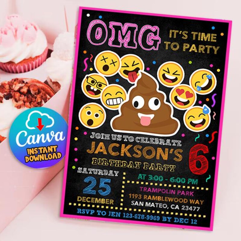Emoji Invitation - Etsy