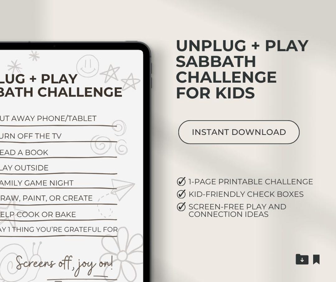 Unplug and Play Sabbath Challenge | Christian Screen-free Sabbath ...