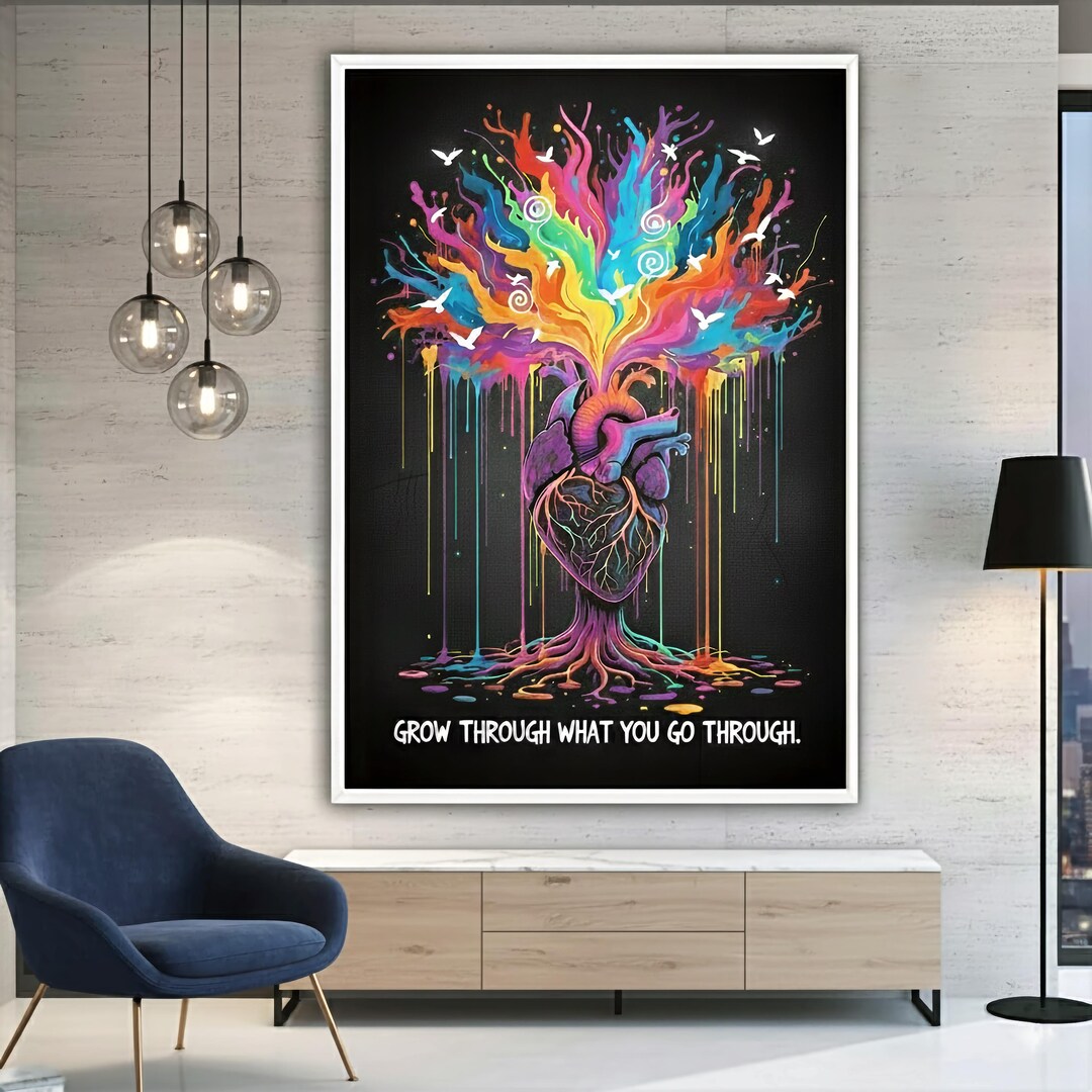 Grow Through What You Go Through Poster, Inspirational Quote Print ...