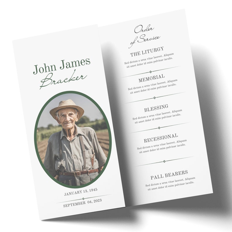 Funeral Program Tri-fold Canva Template Digital Download - Etsy