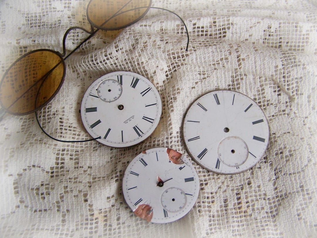 Antique Porcelain Pocket Watch Faces Vintage Pocket Watch Faces Altered ...