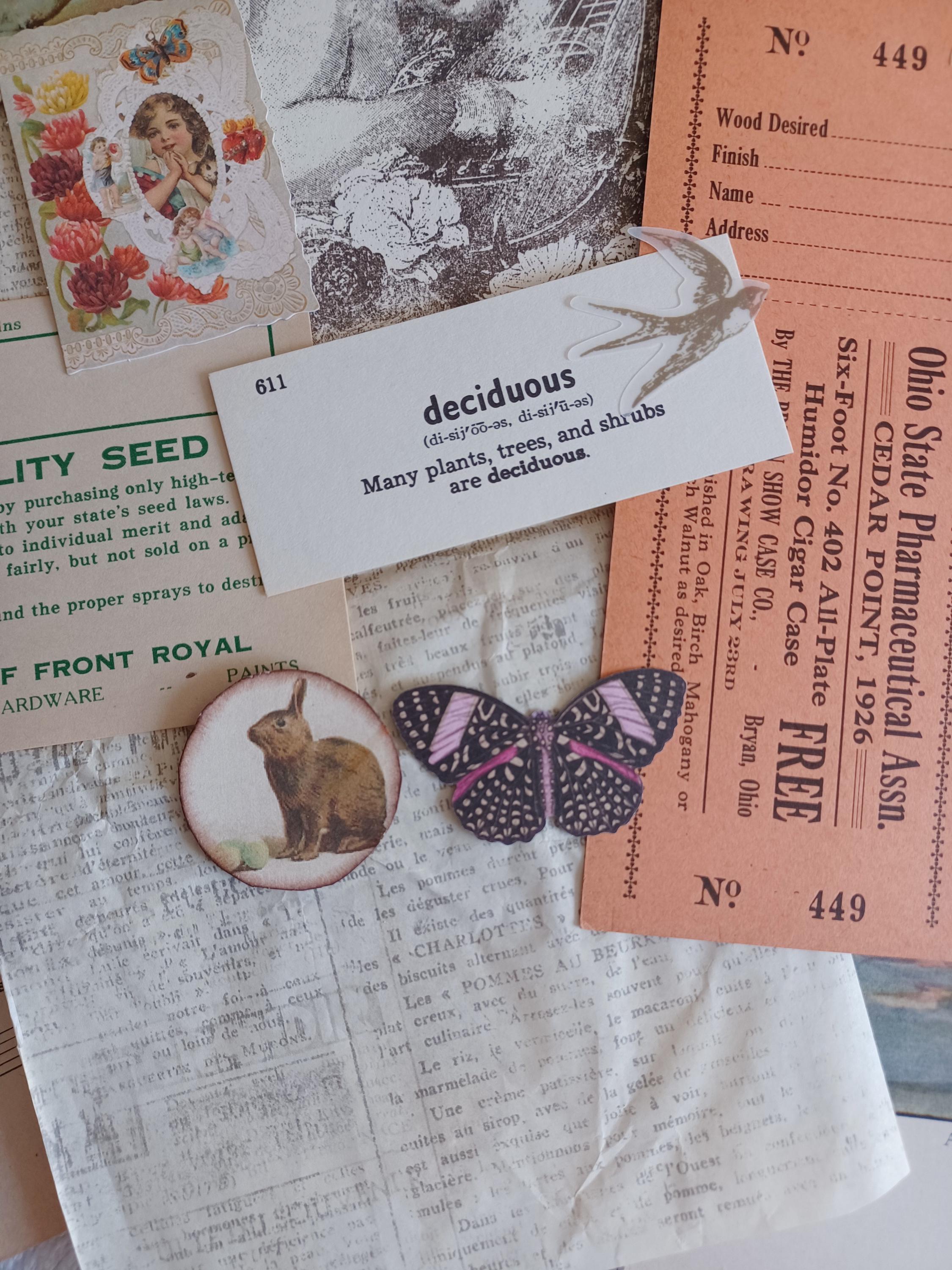 Vintage Ephemera Pack Vintage Papers Postcards Receipts Junk Journal ...