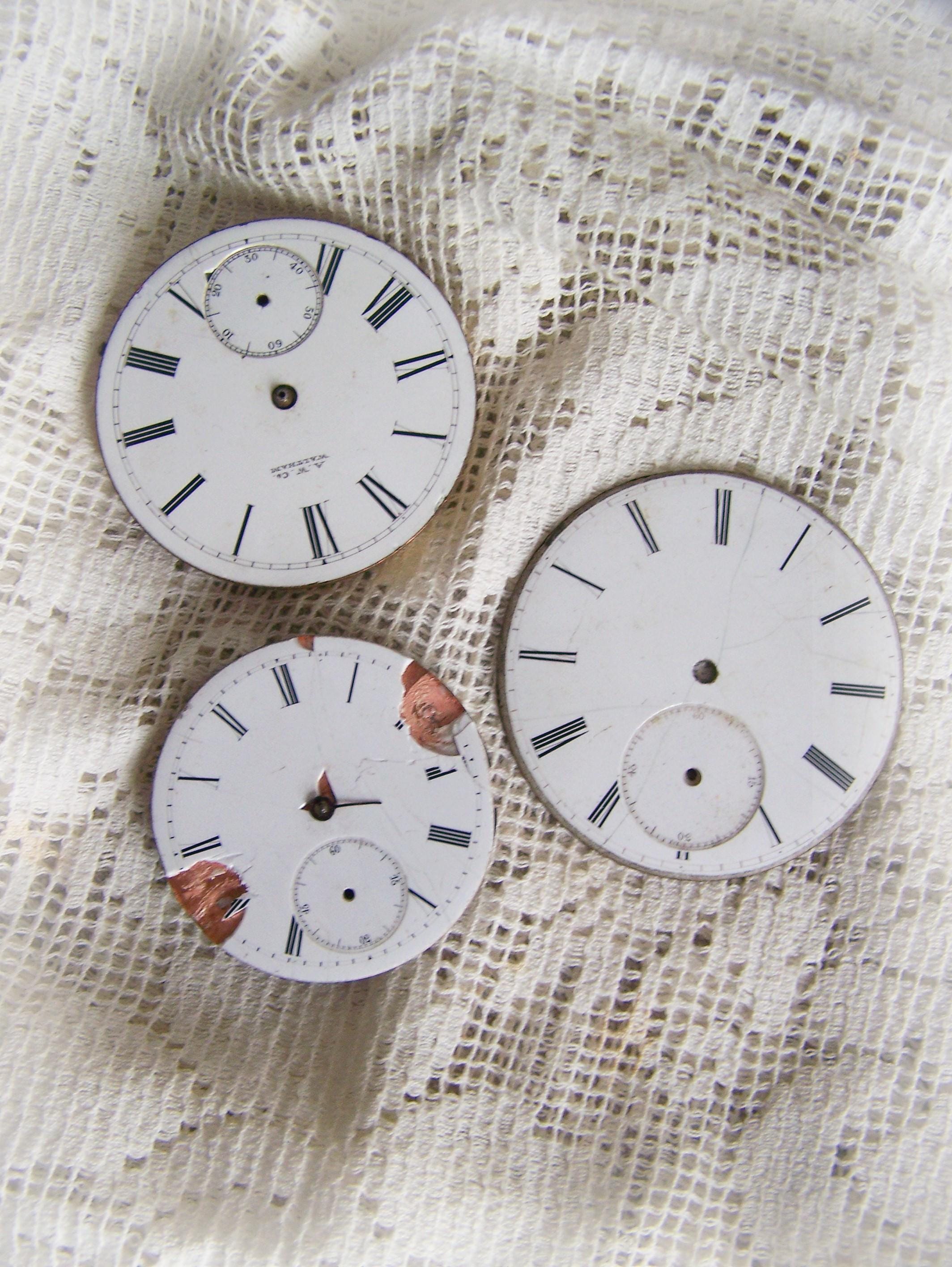 Antique Porcelain Pocket Watch Faces Vintage Pocket Watch Faces Altered ...