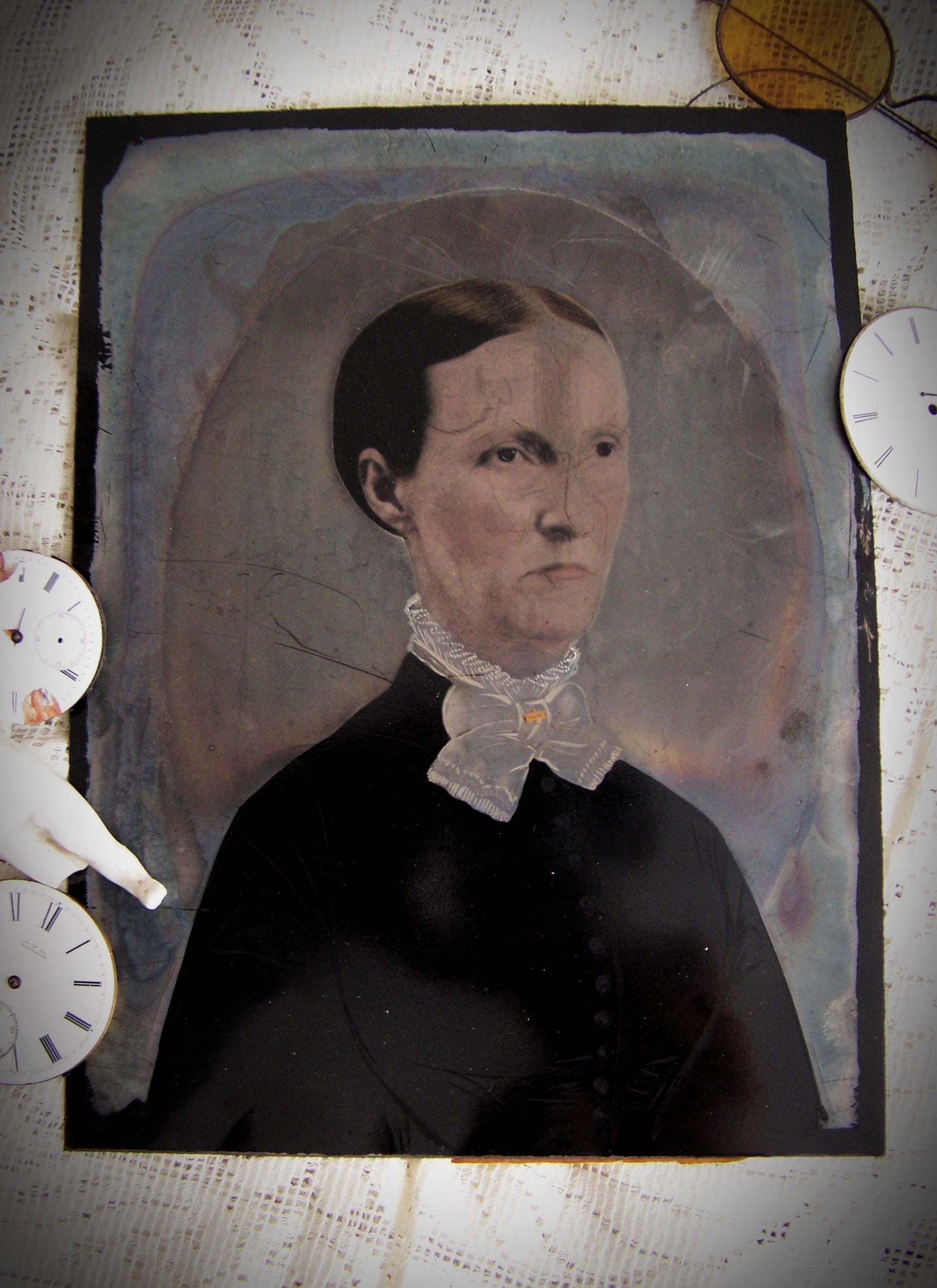 Lovely Whole Plate Hand Tinted Colorized Antique Tintype Ferrotype ...